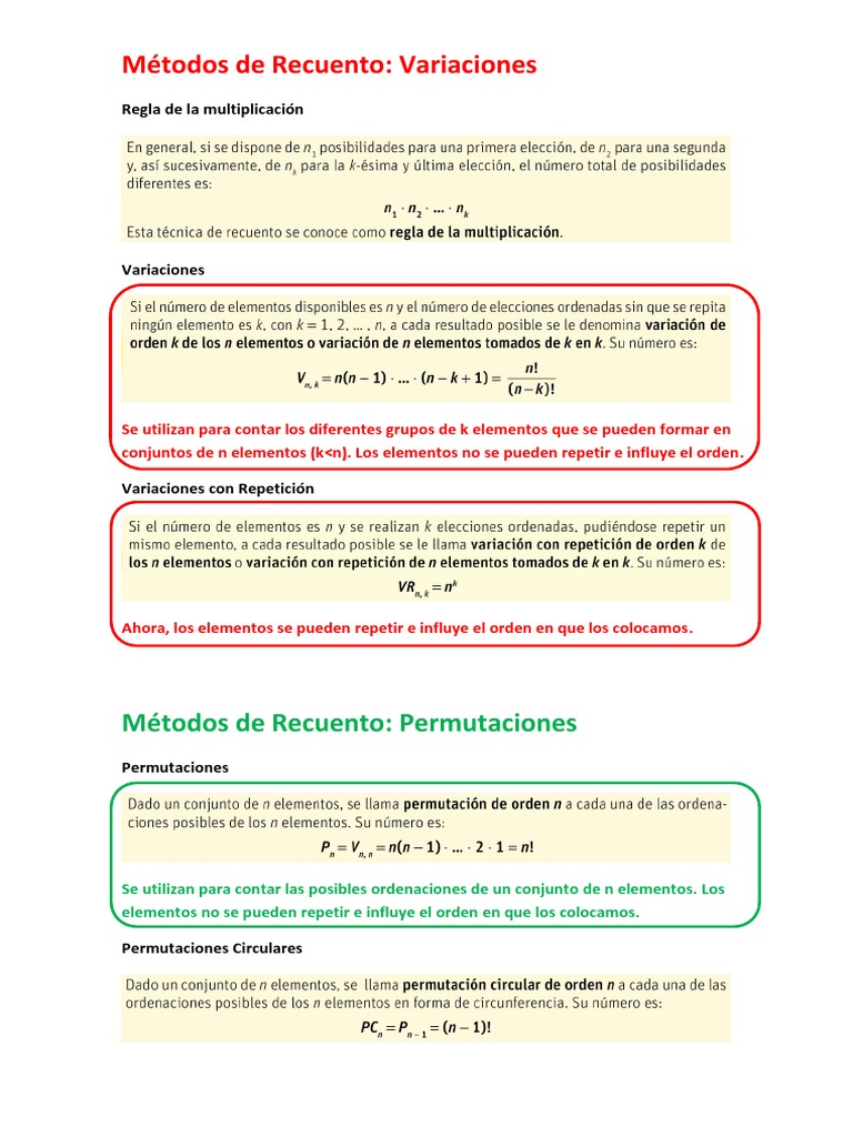 Combinatoria Resumen | PDF