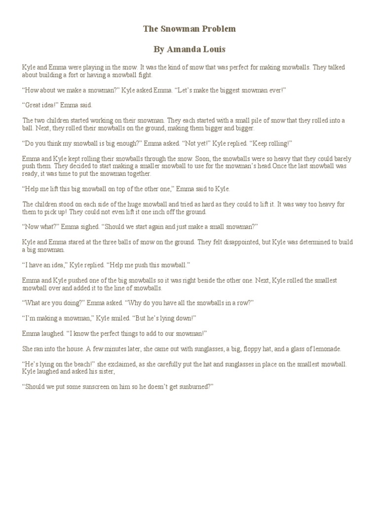 The Snowman Problem | PDF | Home & Garden