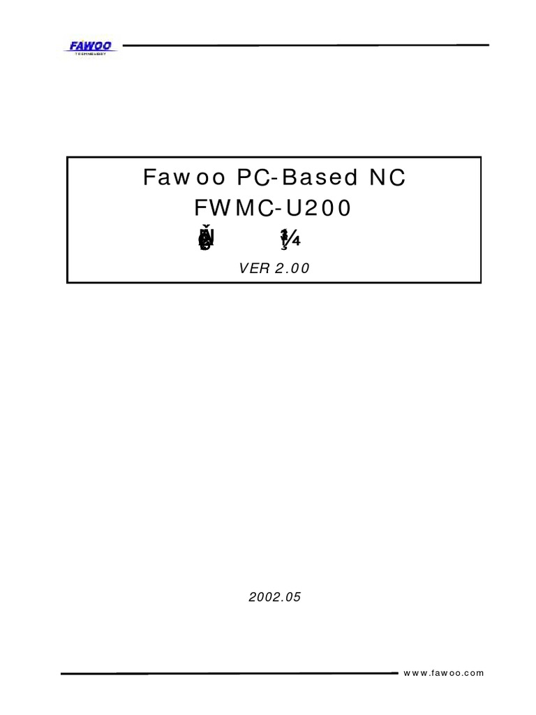 Fawoo PC-Based NC FWMC-U200 ç¿ëÀÚ Í - V2.0 | PDF