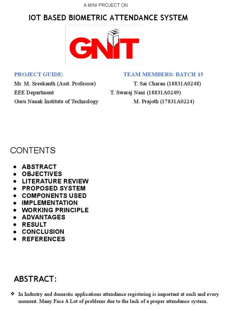 Iot Based Biometric Attendance System | PDF | Internet Of Things ...