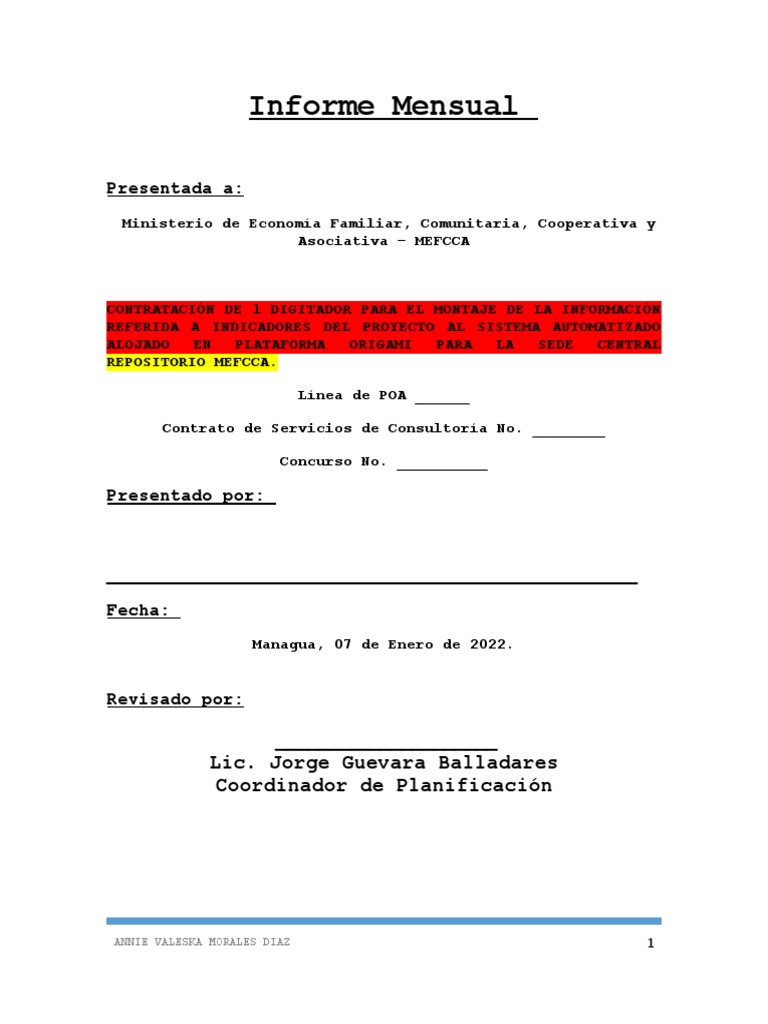 Informe Mensual Ejemplo | PDF | Informática