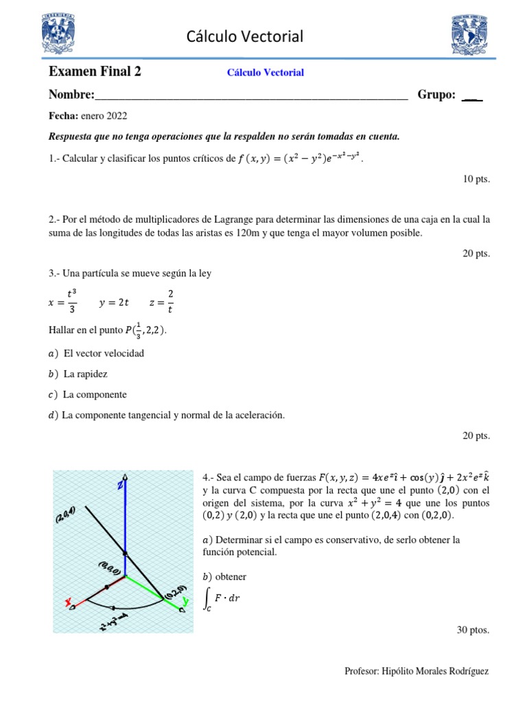 Final 2 | PDF | Vector Euclidiano | Integral