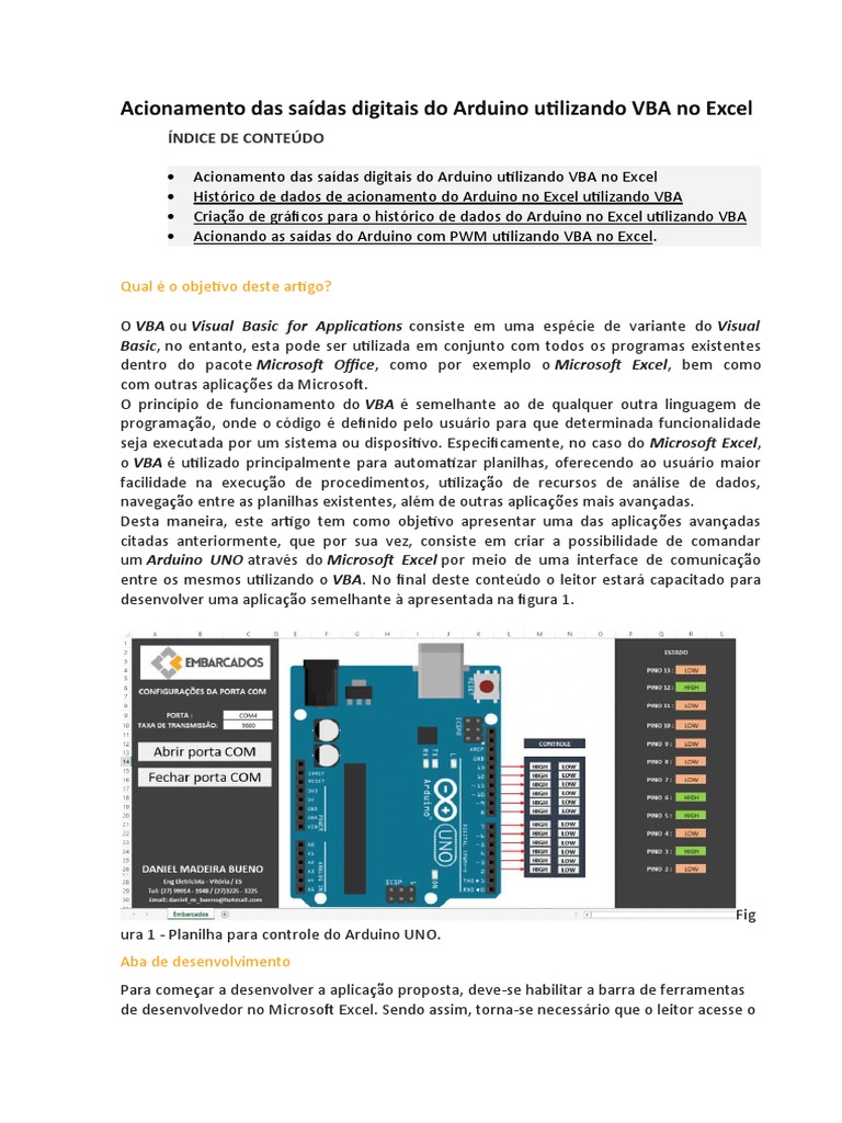 Arduino Utilizando Vba No Excel Pdf Macro Ciência Da Computação 4947