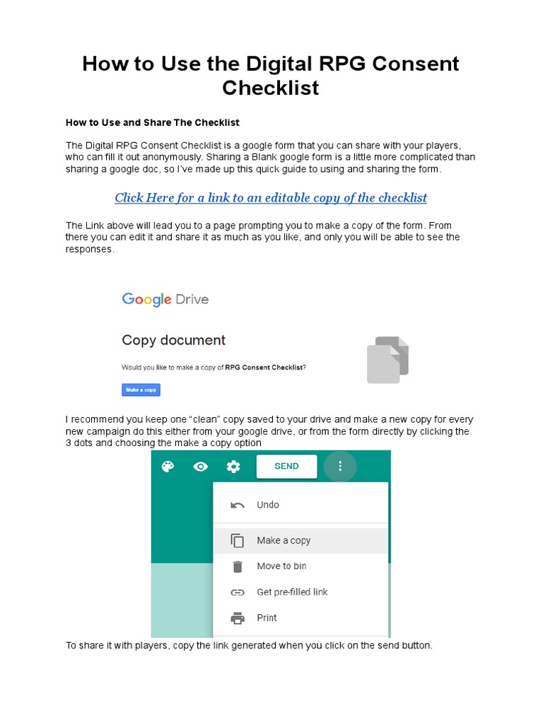 The Digital RPG Consent Checklist - Read Me | PDF