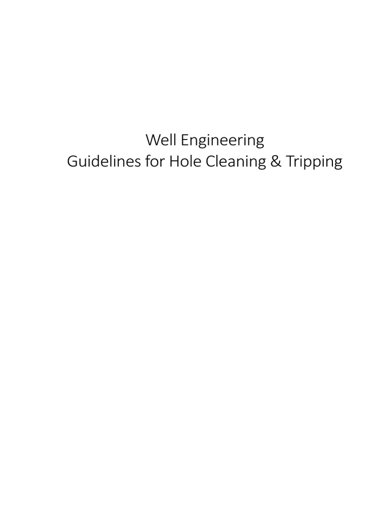 Well Engineering Guidlines For Hole Cleaning | PDF | Fluid Dynamics | Flow Measurement
