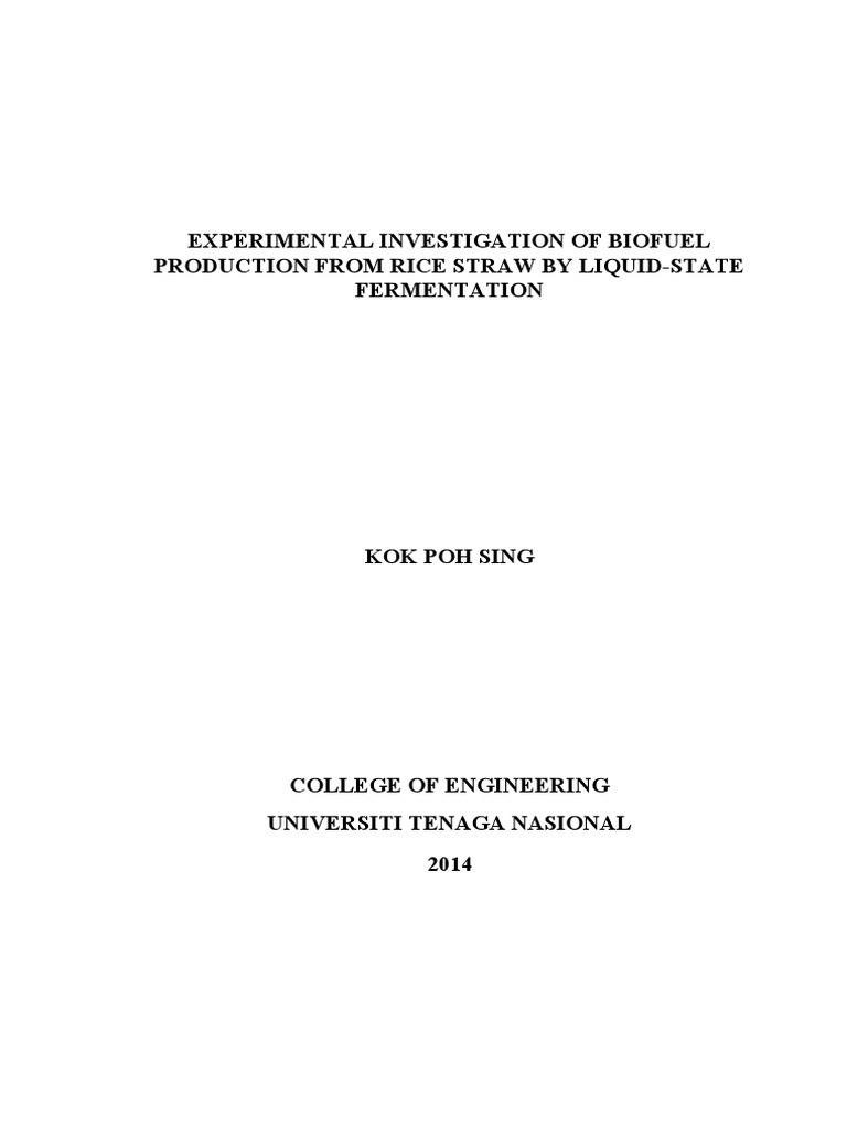 Bioethanol Rice Straw | PDF | Lignin | Cellulose