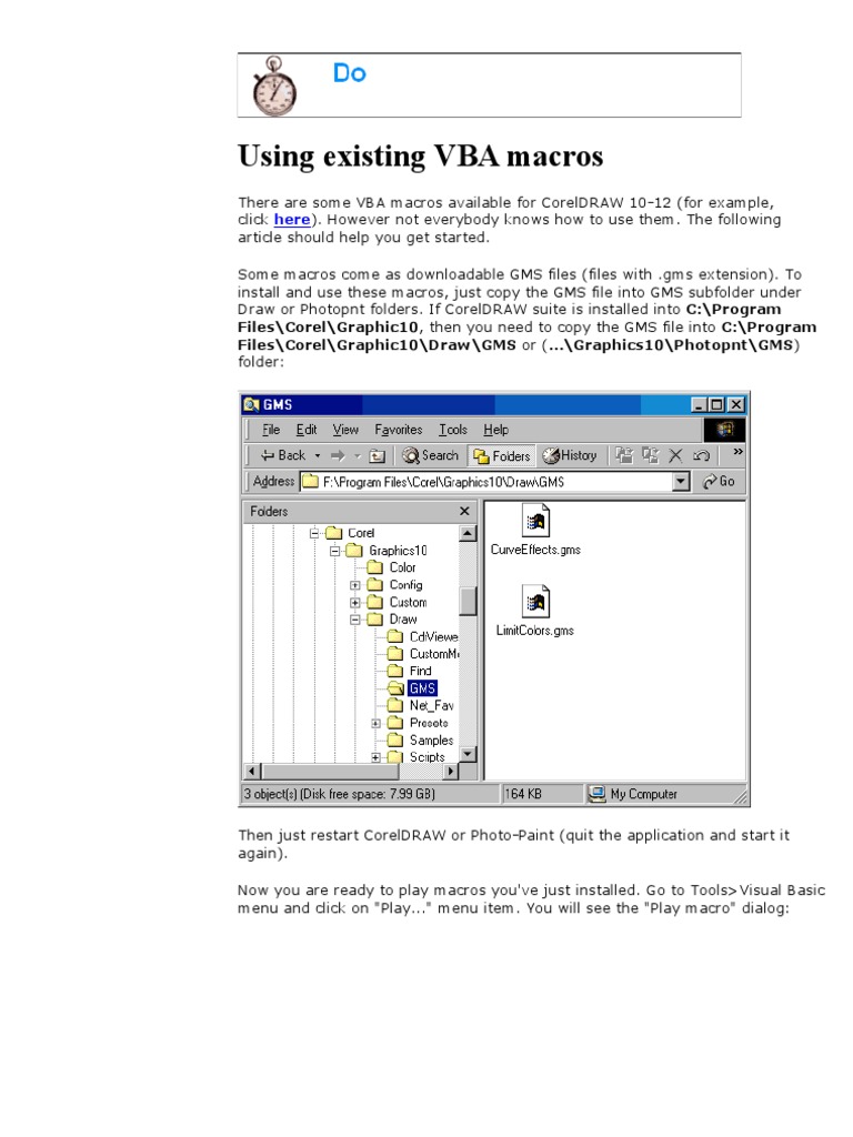 Using Existing VBA Macros | PDF | Visual Basic For Applications | Application Software