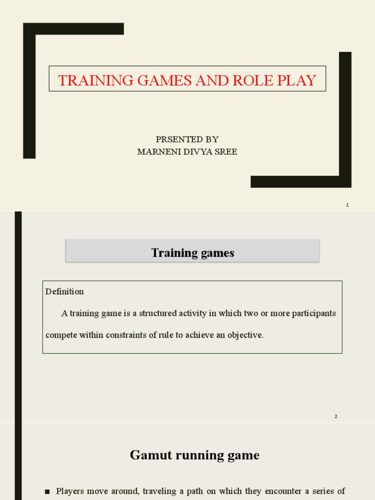 Training Games & Role Play Guide | PDF | Learning | System
