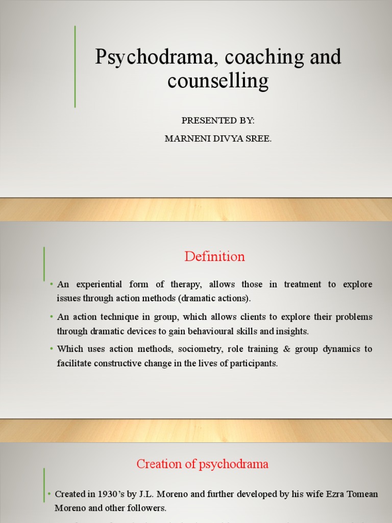 Psychodrama, Coaching and Counselling | PDF | Behavioural Sciences ...
