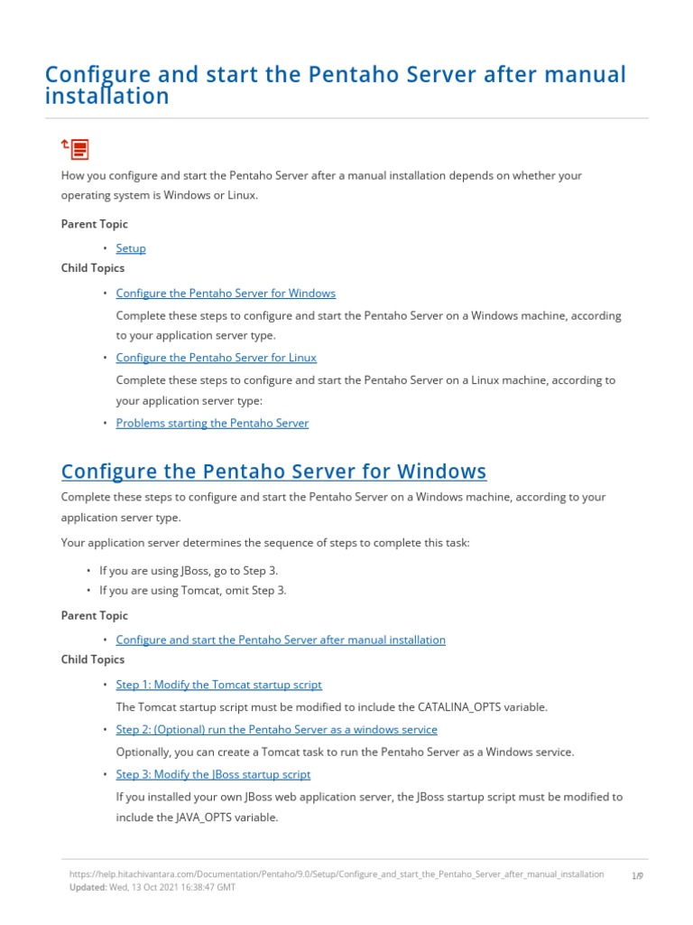 Configure and Start The Pentaho Server After Manual Installation | PDF | Java (Programming ...
