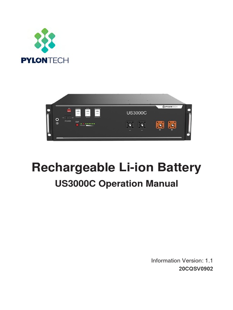 Rechargeable Li-Ion Battery: US3000C Operation Manual | PDF ...