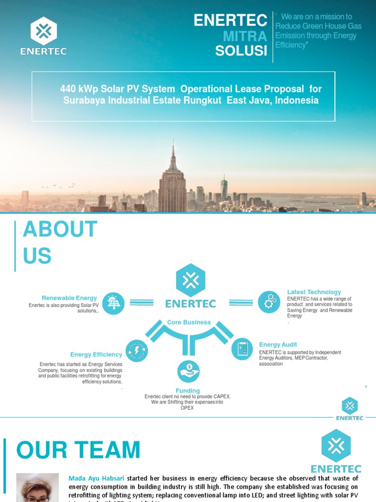 Solar Plant Operational Lease Proposal - 440 KWP SIER - Enertec R00 ...