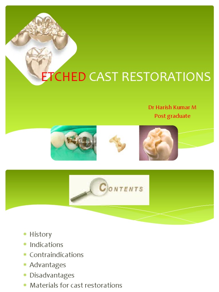 Overview of Cast Restorations in Dentistry | PDF | Human Tooth ...