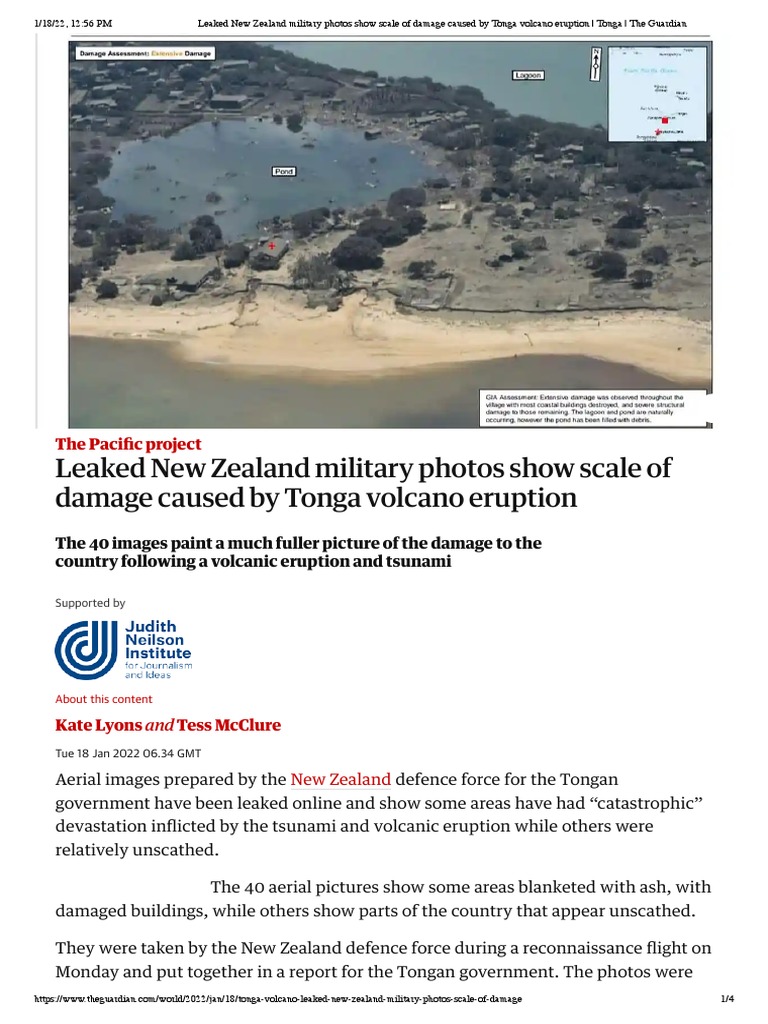 Tonga Volcano Damage: Leaked Photos | PDF | Volcano | Tonga