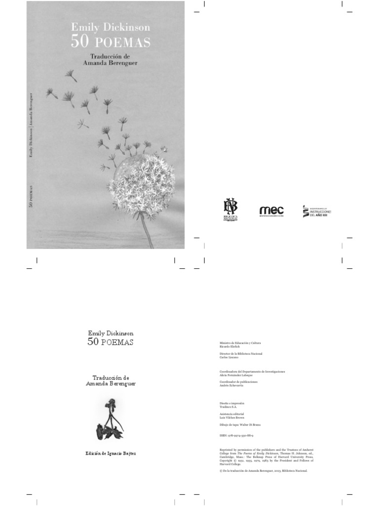 Emily Dinkinson Poems Resume | PDF | Emily Dickinson | Traducciones