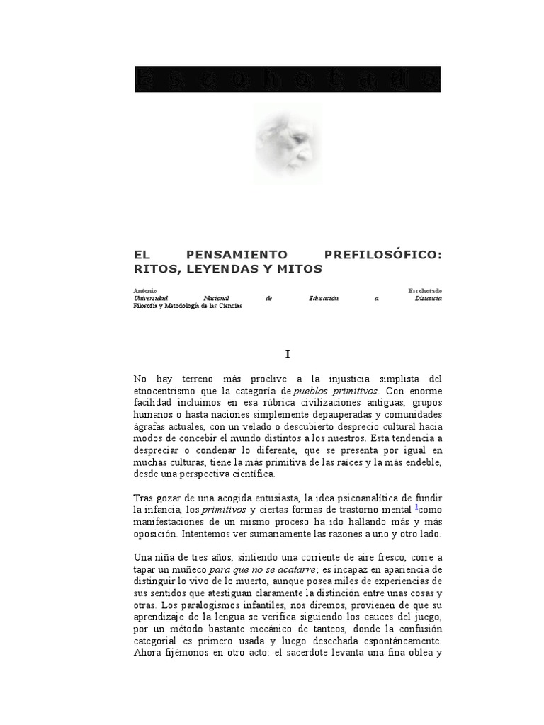 El Pensamiento Prefilosófico | PDF | Conocimiento | Perséfone