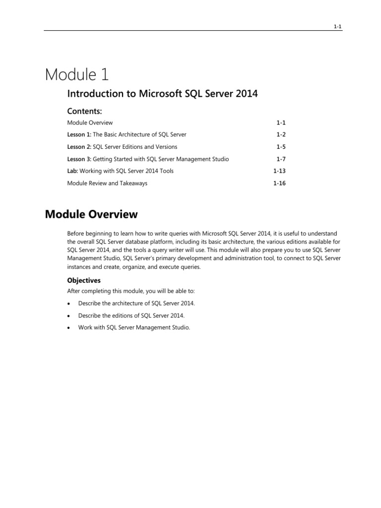 Official Microsoft Learning Product 20461C Querying Microsoft SQL Server | Download Free PDF ...