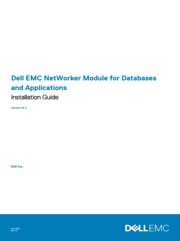 Dell Emc Networker Module For Databases and Applications: Installation Guide | Download Free PDF ...