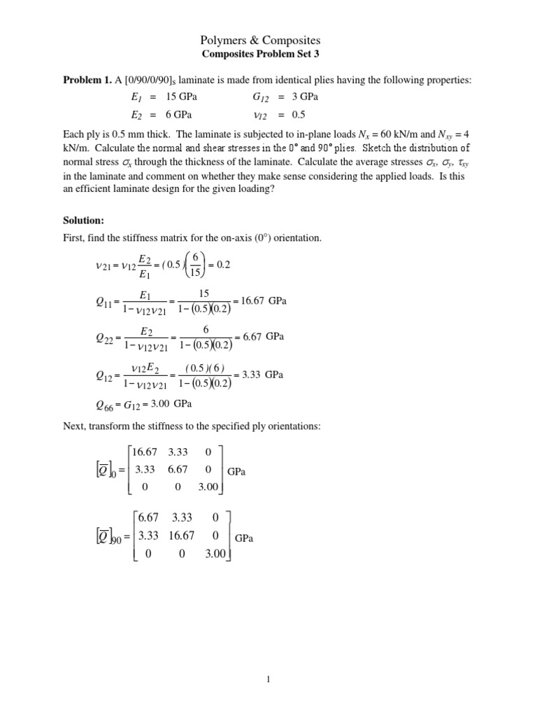 Problem Set 3 Solution PDF | PDF | Composite Material | Stress (Mechanics)