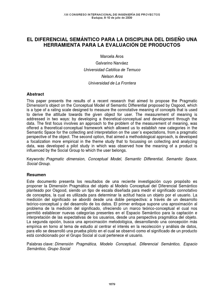 Diferencial Semántico en Diseño Evaluativo | PDF | Validez ...