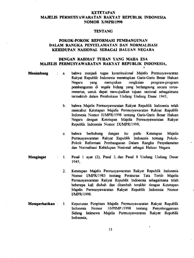 TAP MPR Np. X: 1998 | PDF