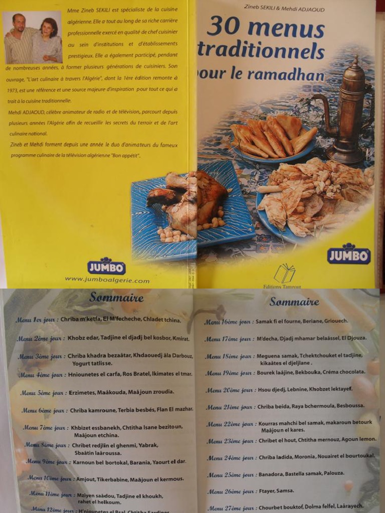 Menus Traditionnels Pour Le Ramadan | PDF