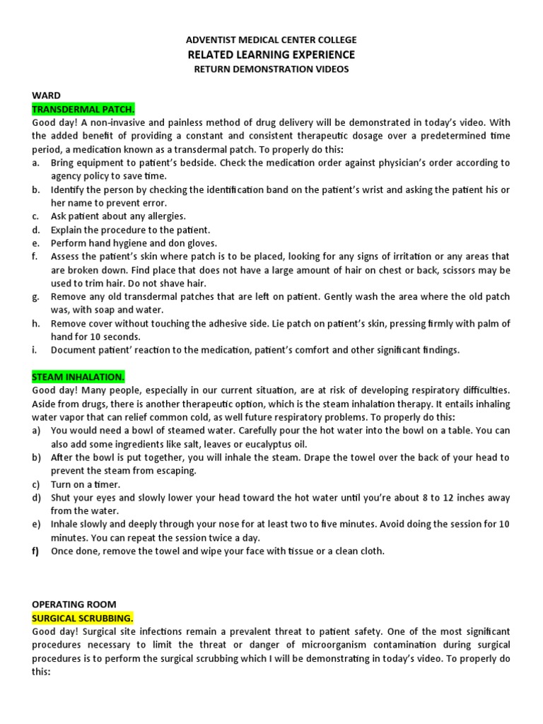 Retdem Videos Script | PDF | Surgery | Hand Washing