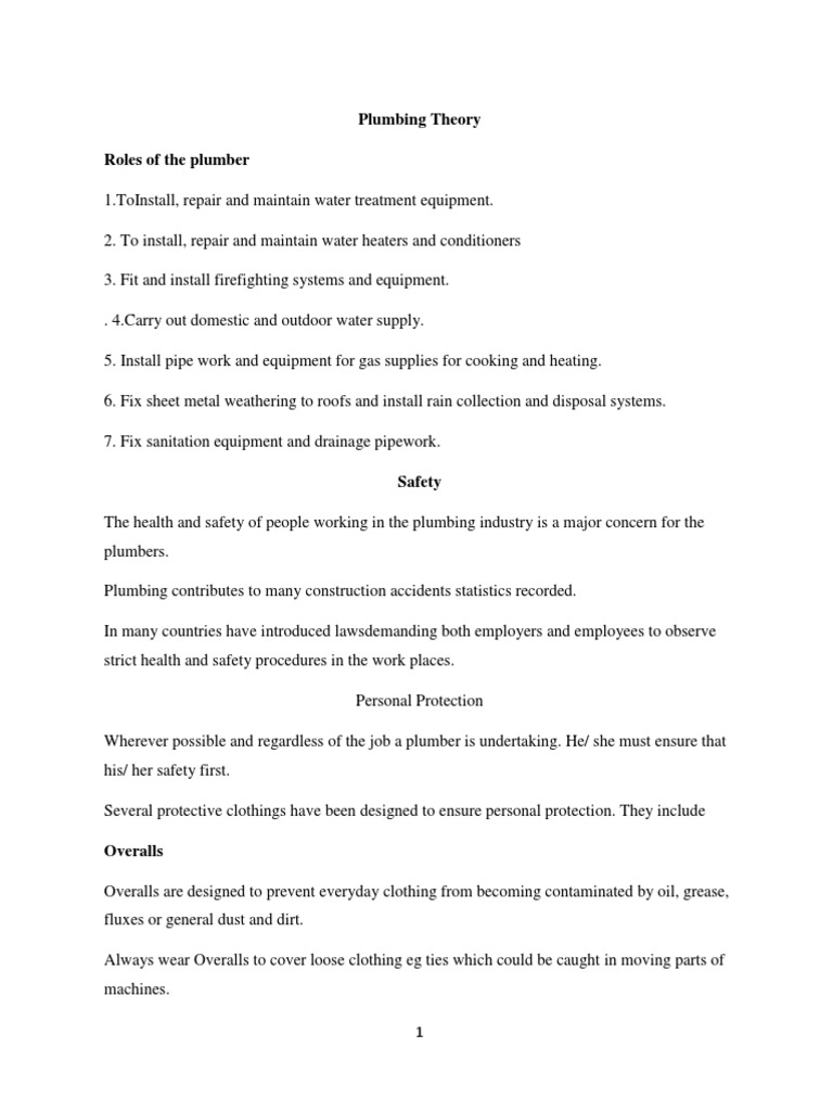 Plumbing Theory Notes | PDF | Plumbing | Soldering