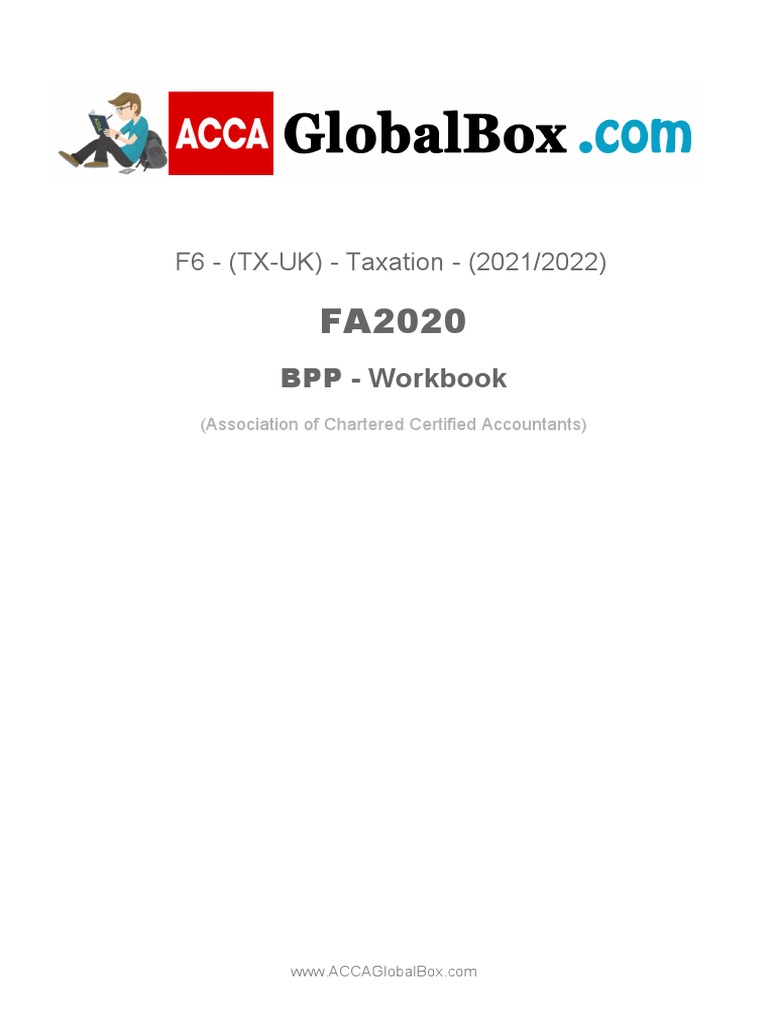 ACCA F6 Taxation Workbook 2021/22 | PDF | Accounting | Financial Services