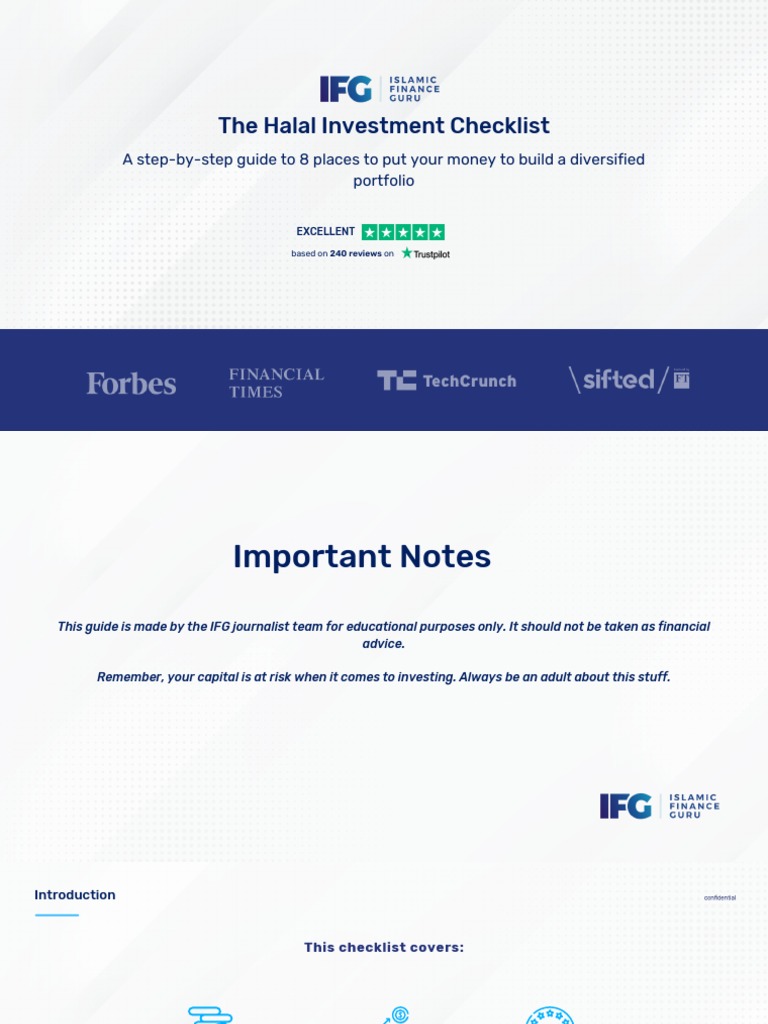 Halal Investment Checklist | PDF | Diversification (Finance) | Investing