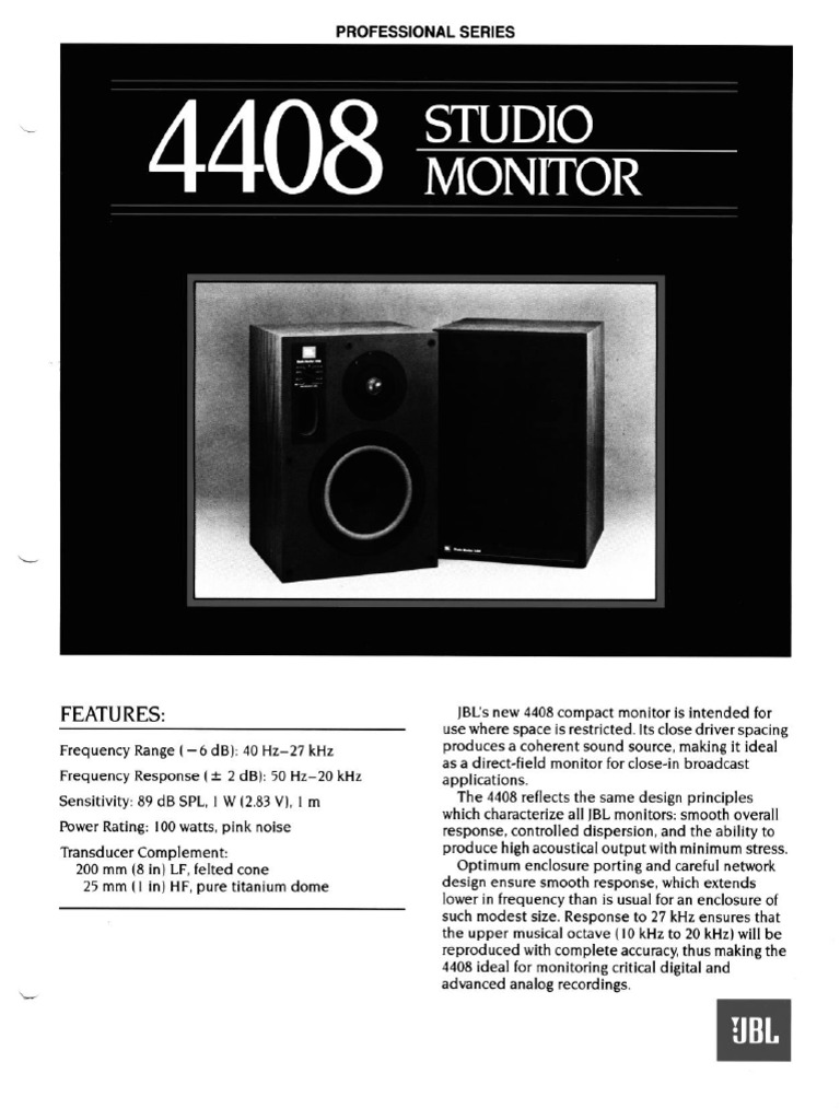 JBL 4408 Specification | Download Free PDF | Electronic Engineering ...