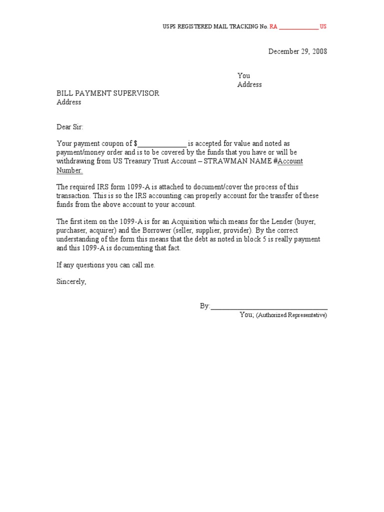 Letter To Pay Bill | PDF