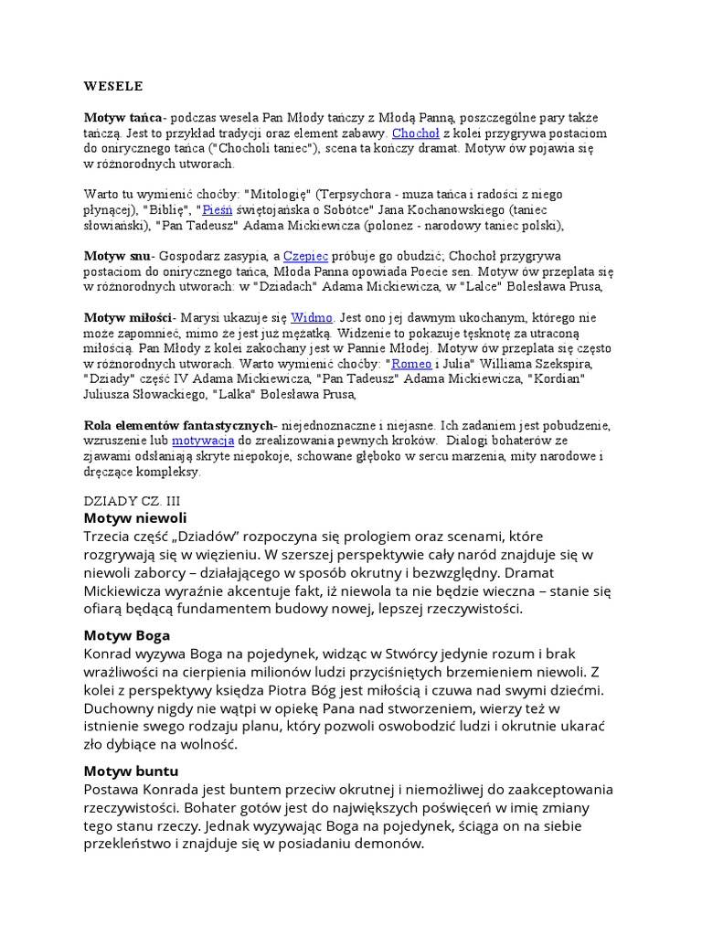 Motywy Literackie | PDF