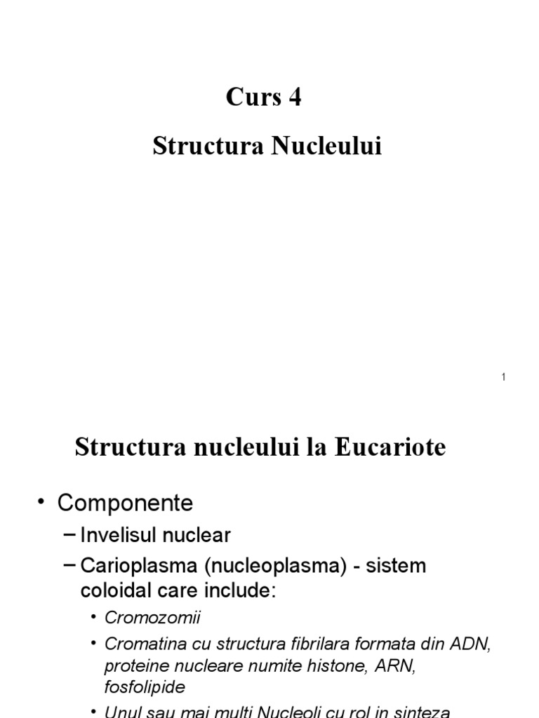 Curs 4 - Structura Nucleului | PDF | Cell Nucleus | Telomere