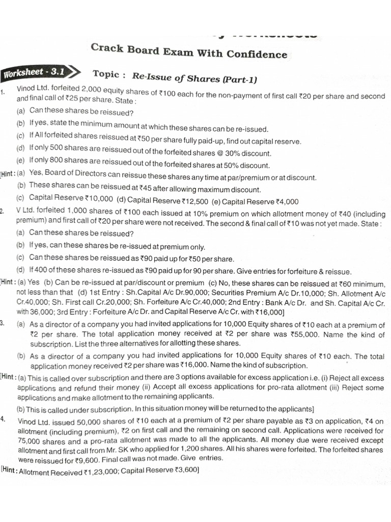 Assignment-Reissue of Shares | PDF