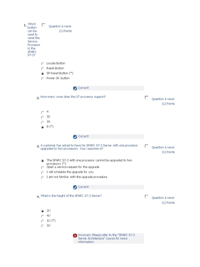 SPARC S7-2 & S7-2L Server Quiz | PDF | Solid State Drive | Hard Disk Drive