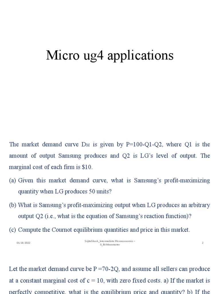 Micro Ug4 Applications | PDF | Microeconomics | Demand