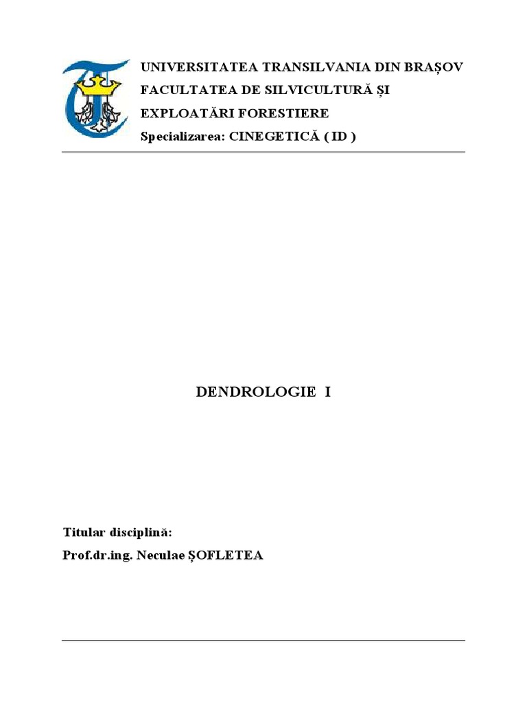 01 Carte Dendrologie I | PDF