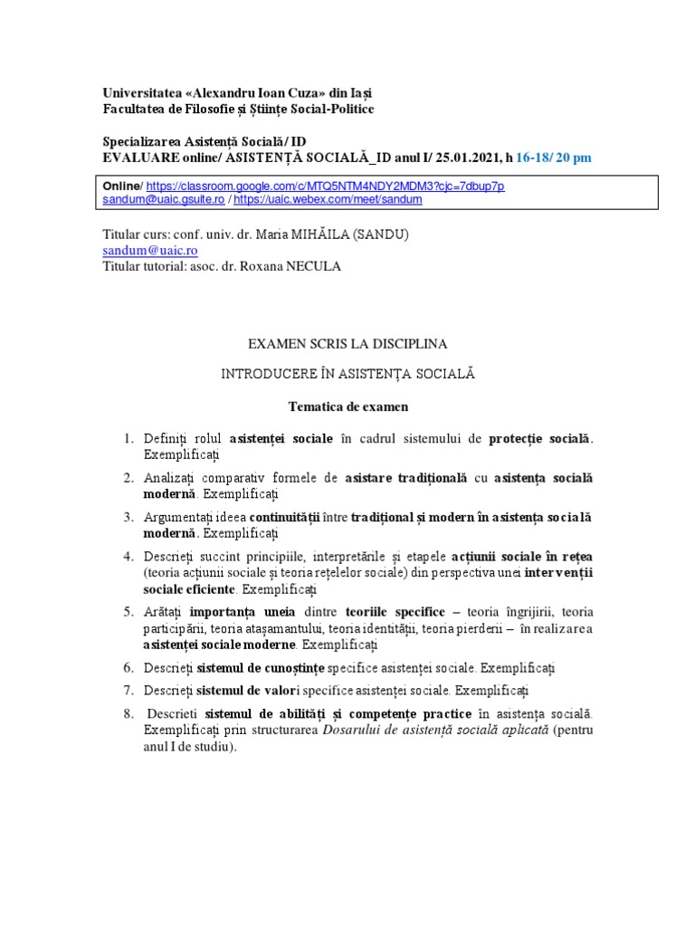 TEMATICA Examen IAS - AS - ID 25 - 01 - 2022 | PDF