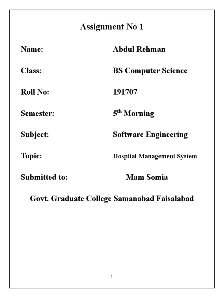 Hospital Management System Assingment | PDF | Information Technology ...
