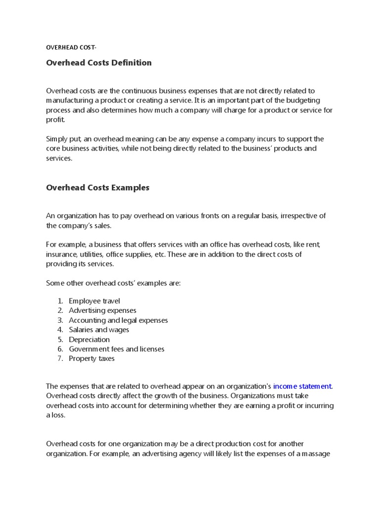 Understanding Overhead Costs in Business | PDF | Cost | Expense