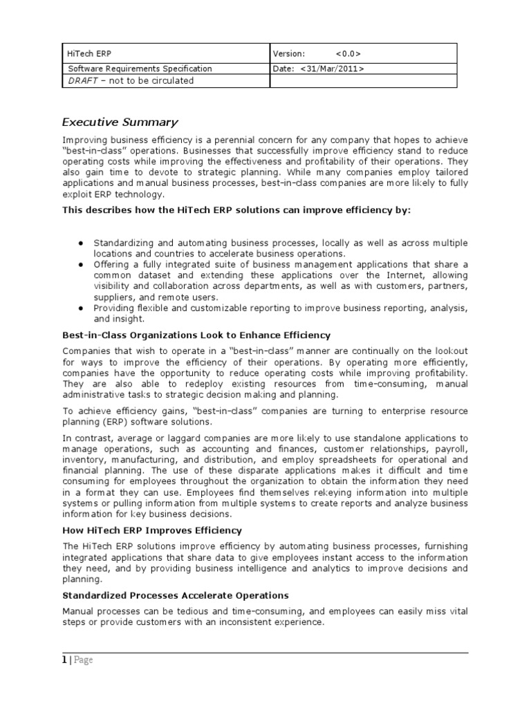 HiTech ERP Solutions for Efficiency | PDF | Business | Enterprise ...