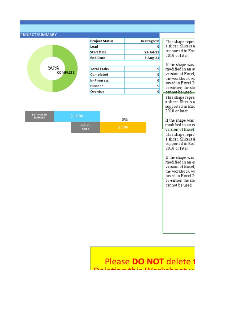 Excel Project Management Training | PDF | Microsoft Excel | Software ...