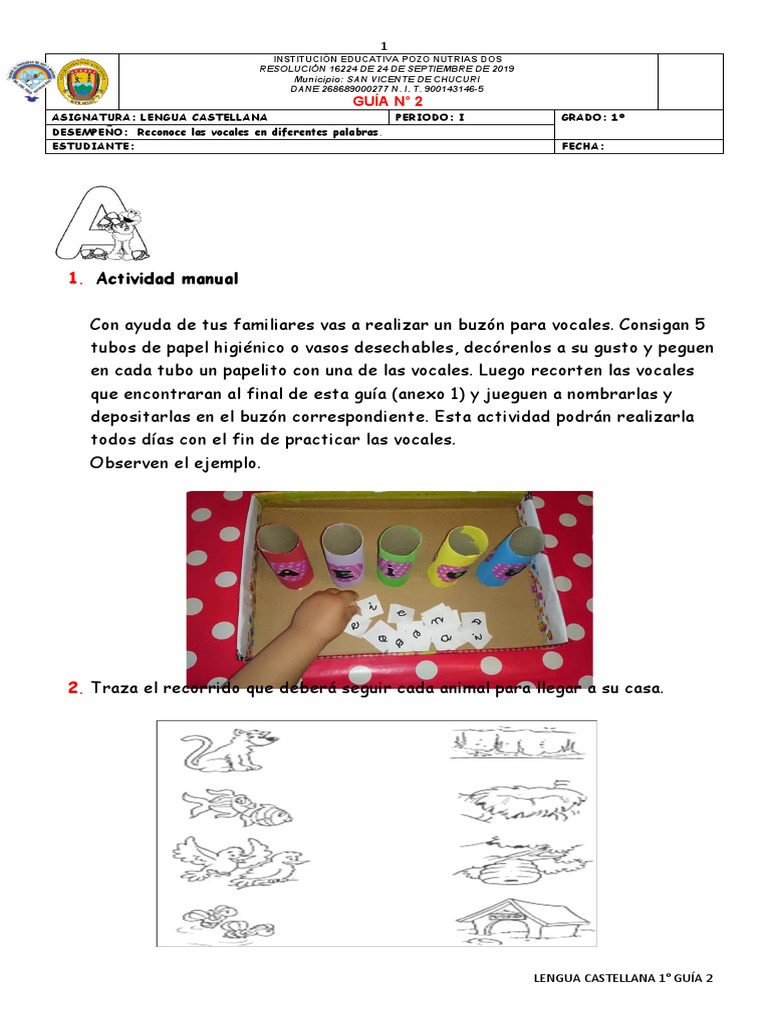 Guia 2. Las Vocales | PDF