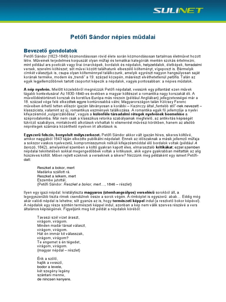 Petofi Sandor Nepies Mudalai | PDF
