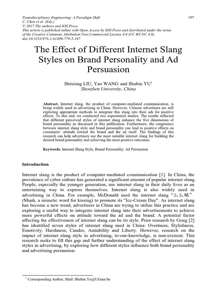 The Effect of Different Internet Slang Styles On Brand Personality and ...
