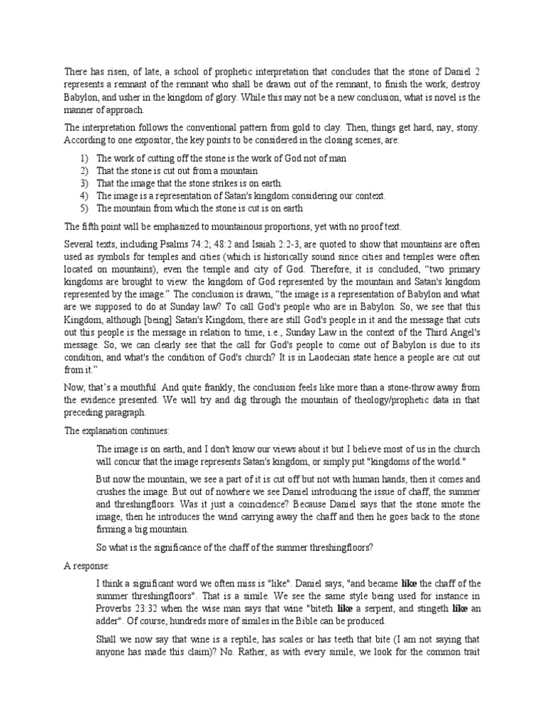 The Stone of Daniel 2 | PDF