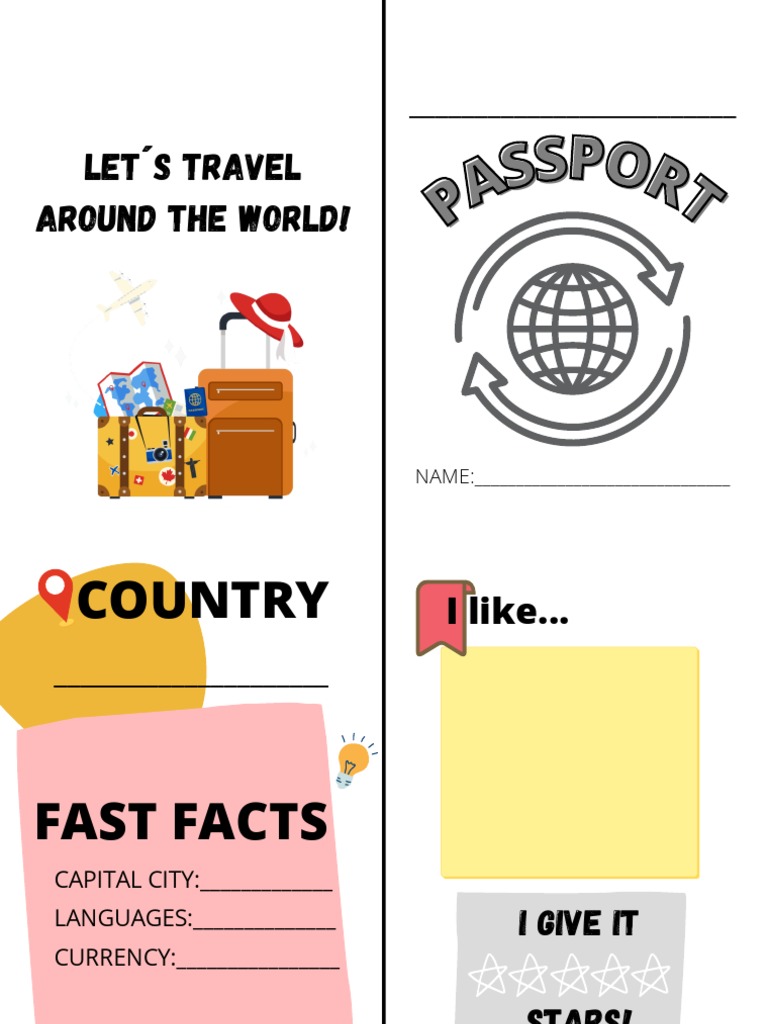 Around The World Passport Worksheet For Grades 1-3 | PDF | Cooking ...