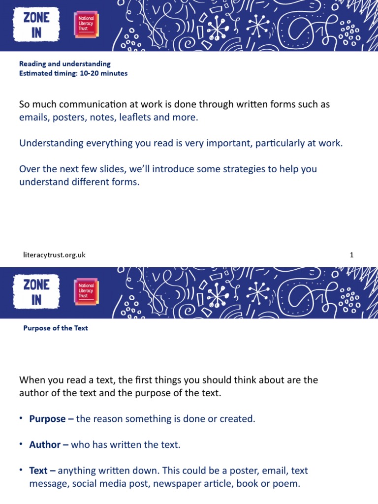 Reading Activity 1 Reading and Understanding | PDF | Communication