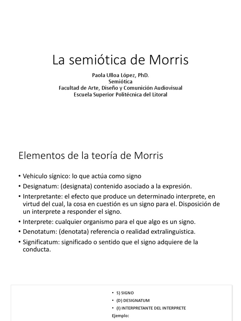 Semiótica de Morris: Sintaxis, Semántica y Pragmática | PDF | Semántica ...